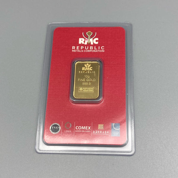 10 Gram Gold Bar | Republic Metals Corporation (RMC) .9999 (PRICE ON R ...